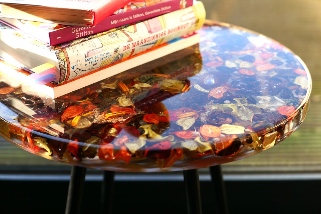 Resin Table, Side Coffee Table, Folding Table, Small Table, Flower ...