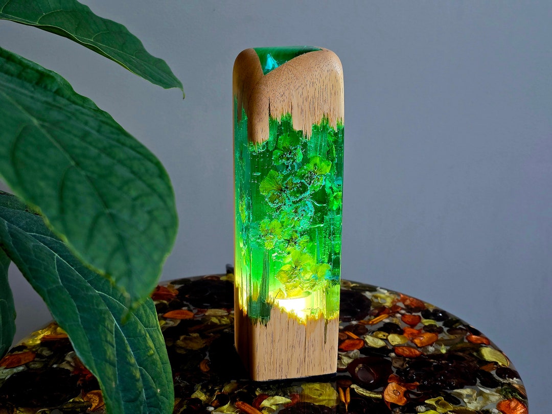 Resin Lamp, Table Lamp, Resin Night Light, Epoxy Lamp, Wood Resin Lamp ...