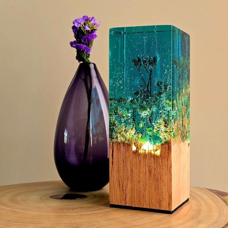 Wood Resin Lamp - Etsy