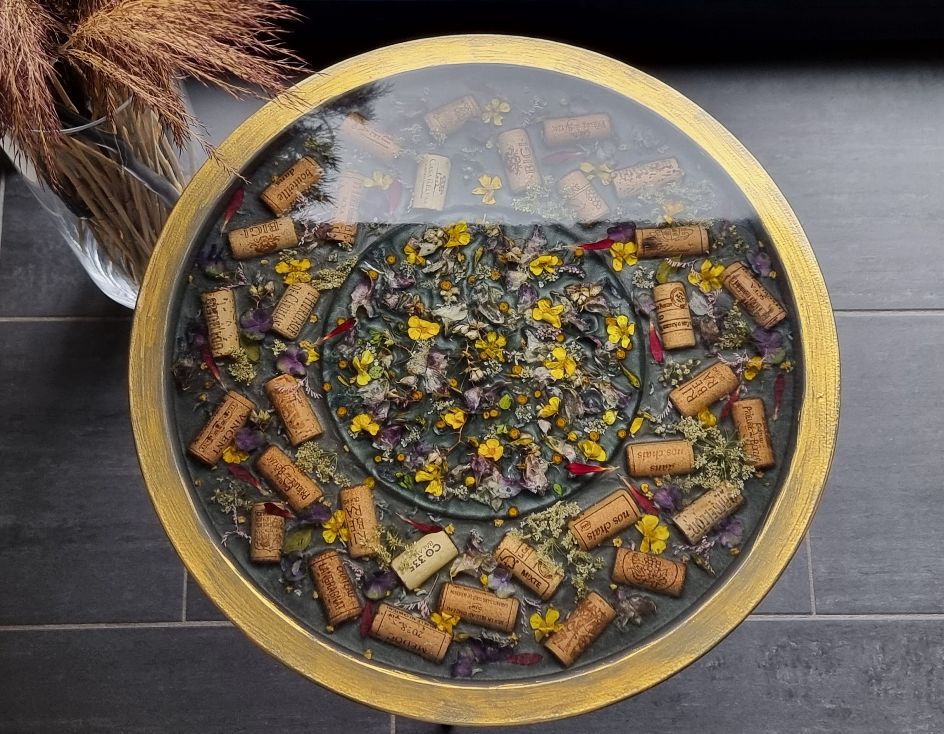 Resin Table, Side Coffee Table, Folding Table, Small Table, Flower ...