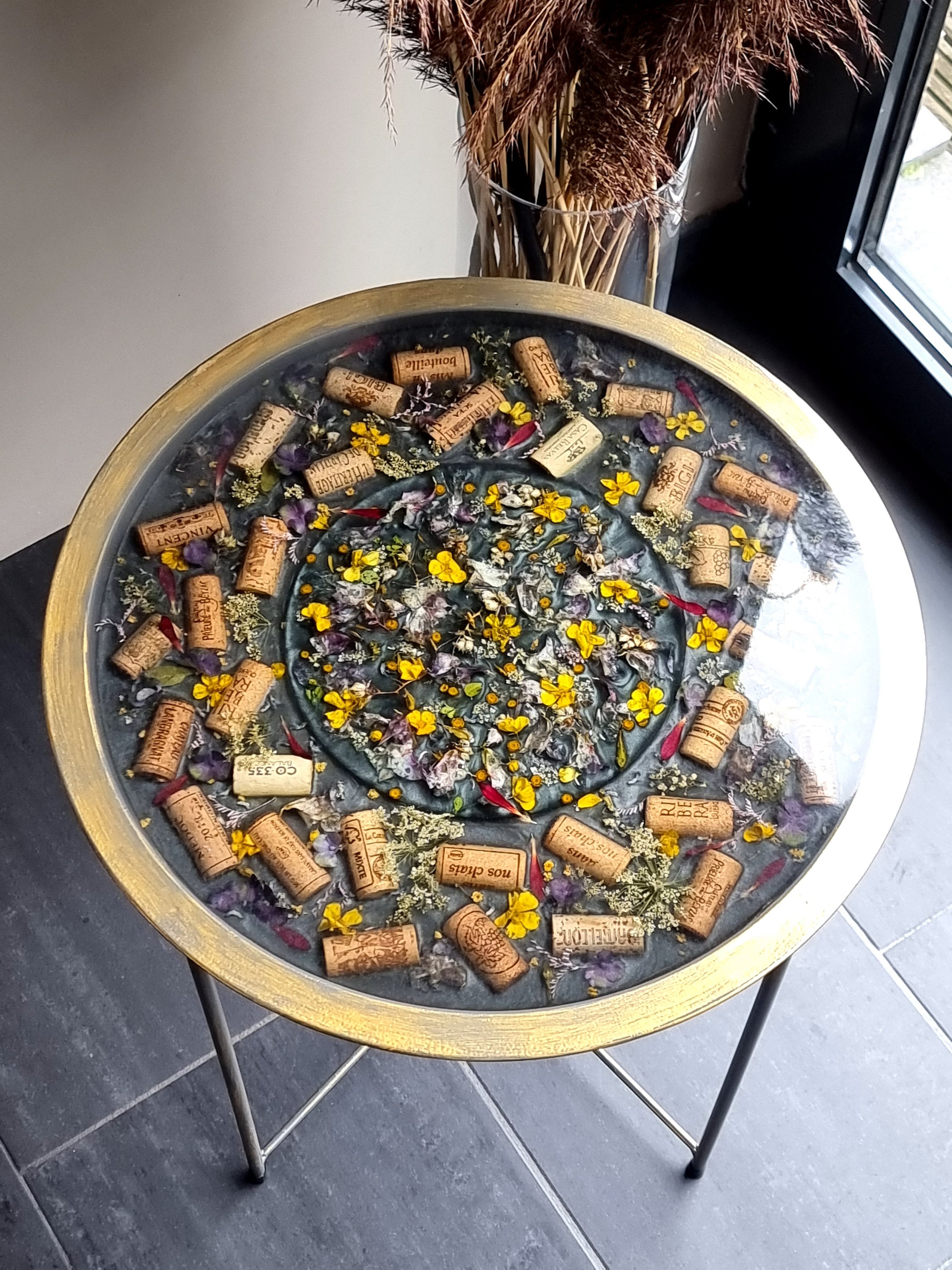 Resin Table, Side Coffee Table, Folding Table, Small Table, Flower ...