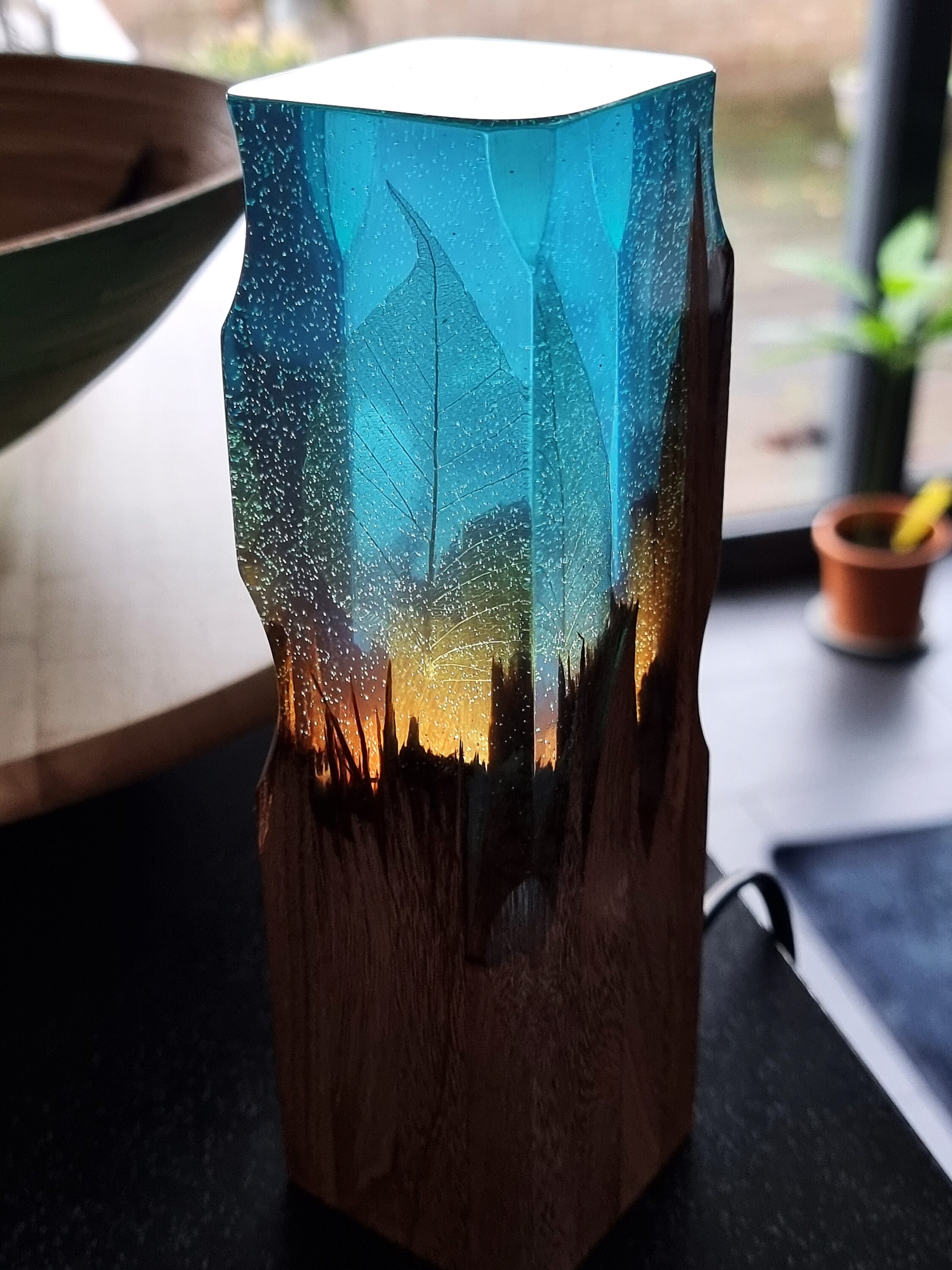 Night Light, Epoxy Wooden Lamp, Resin Lamp, Resin Night Light, Epoxy ...