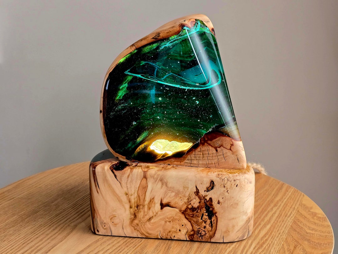Resin Lamp, Table Lamp, Resin Night Light, Epoxy Lamp, Wood Resin Lamp ...