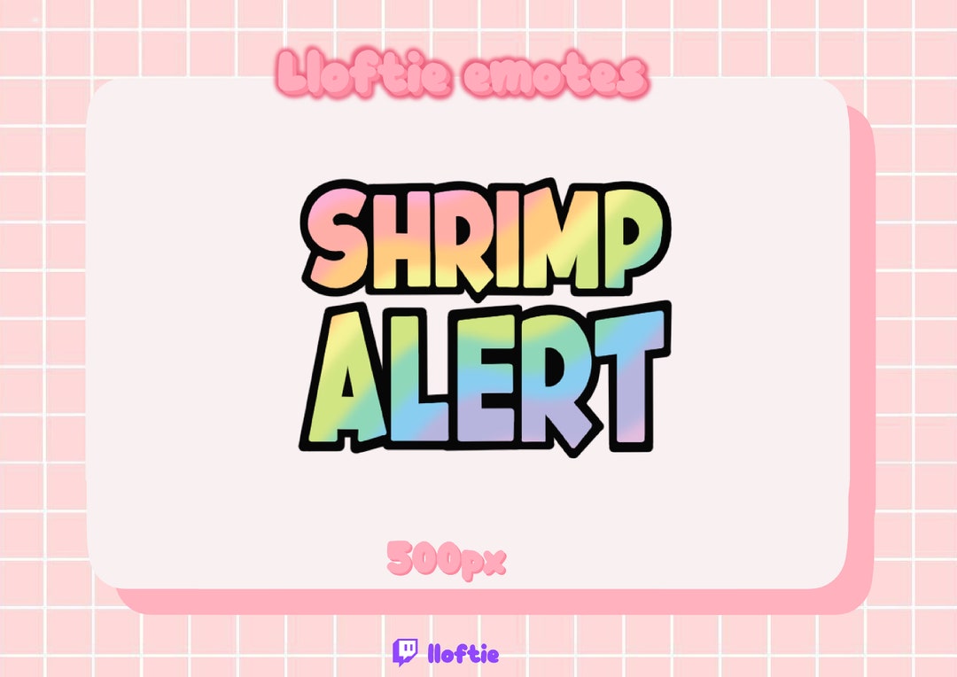Cute Kawaii SHRIMP ALERT Rainbow Emote for Twitch/ Discord - Etsy
