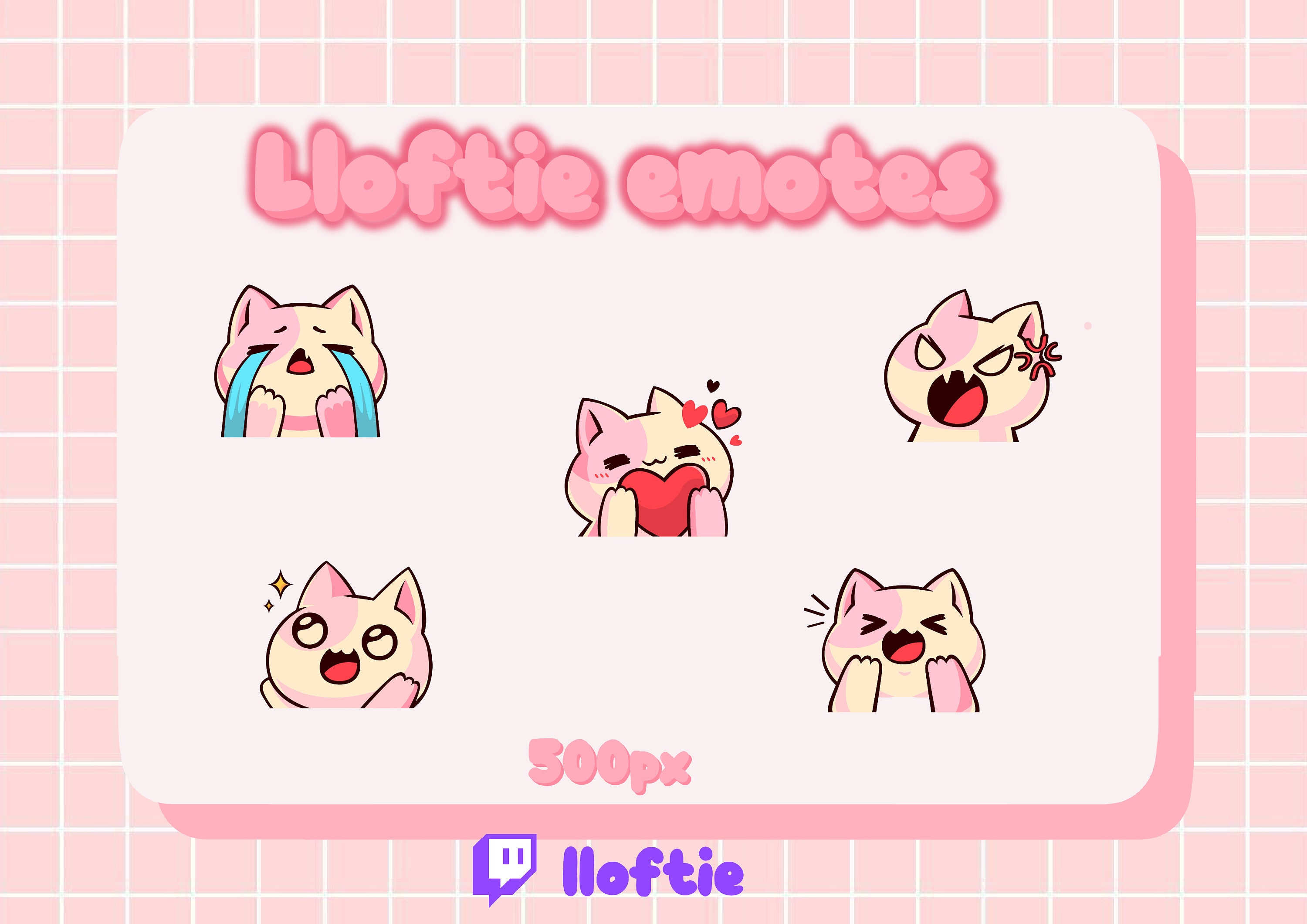 Cute Kawaii Pink Cat Emote Bundle for Twitch / Discord - Etsy