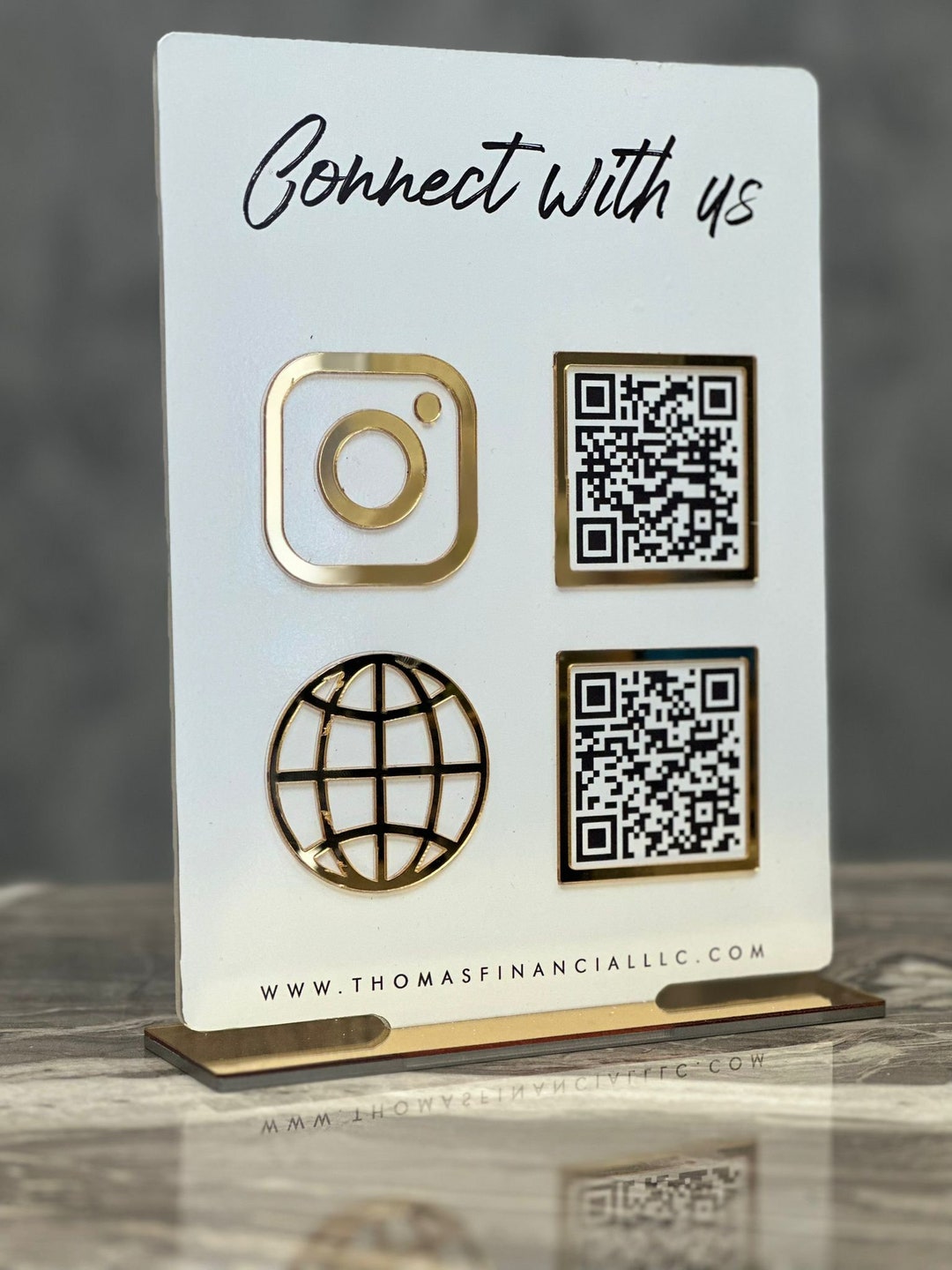 Personalized Acrylic Multi Business Signage With QR Code for Instagram ...