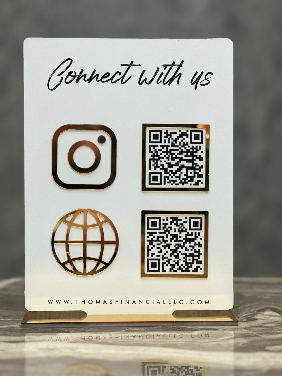 Personalized Acrylic Multi Business Signage With QR Code for Instagram ...