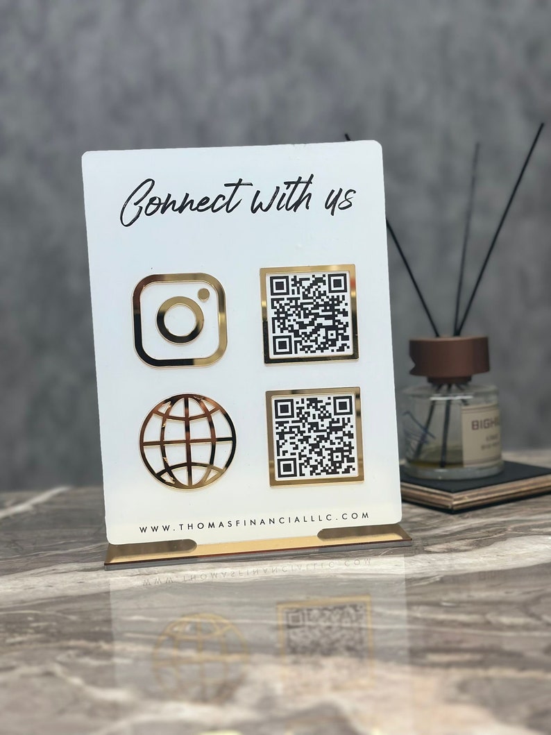 Personalized Acrylic Multi Business Signage With QR Code for Instagram ...
