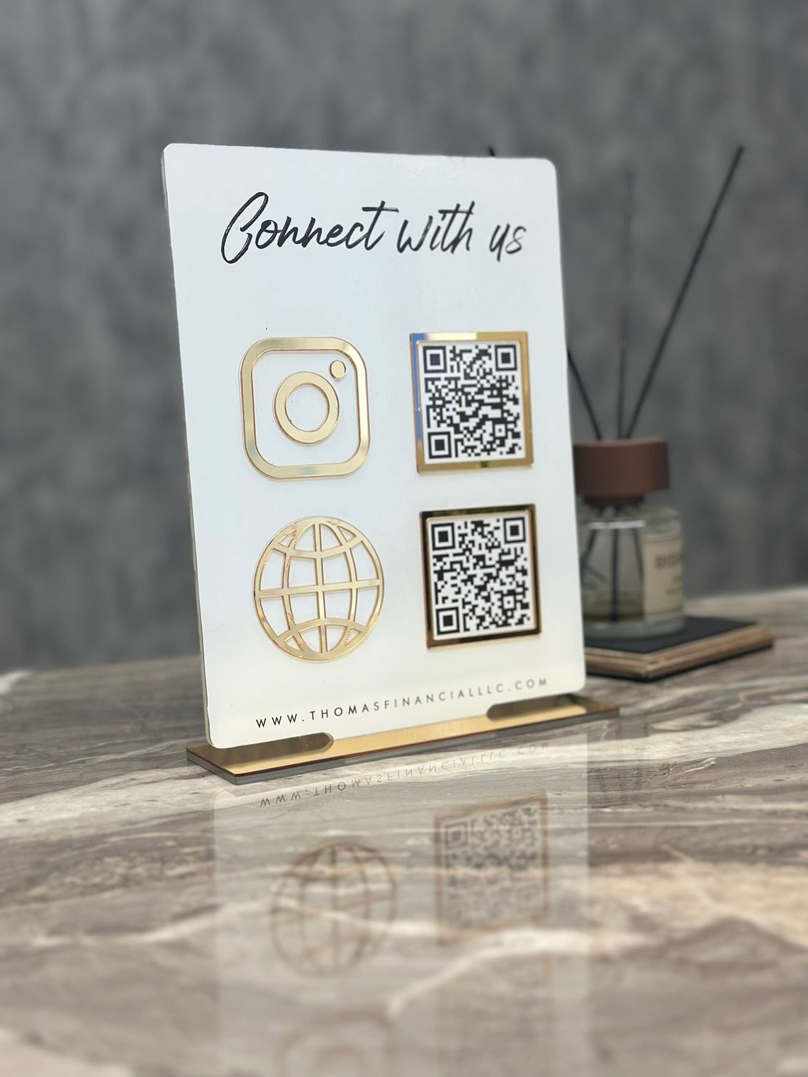 Personalized Acrylic Multi Business Signage With QR Code for Instagram ...