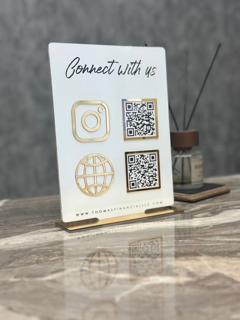 Personalized Acrylic Multi Business Signage With QR Code for Instagram ...