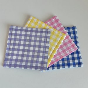 Floral Coaster - Gingham Coaster - Reversible Coaster - Handmade Coaster - Coquette Coaster ...