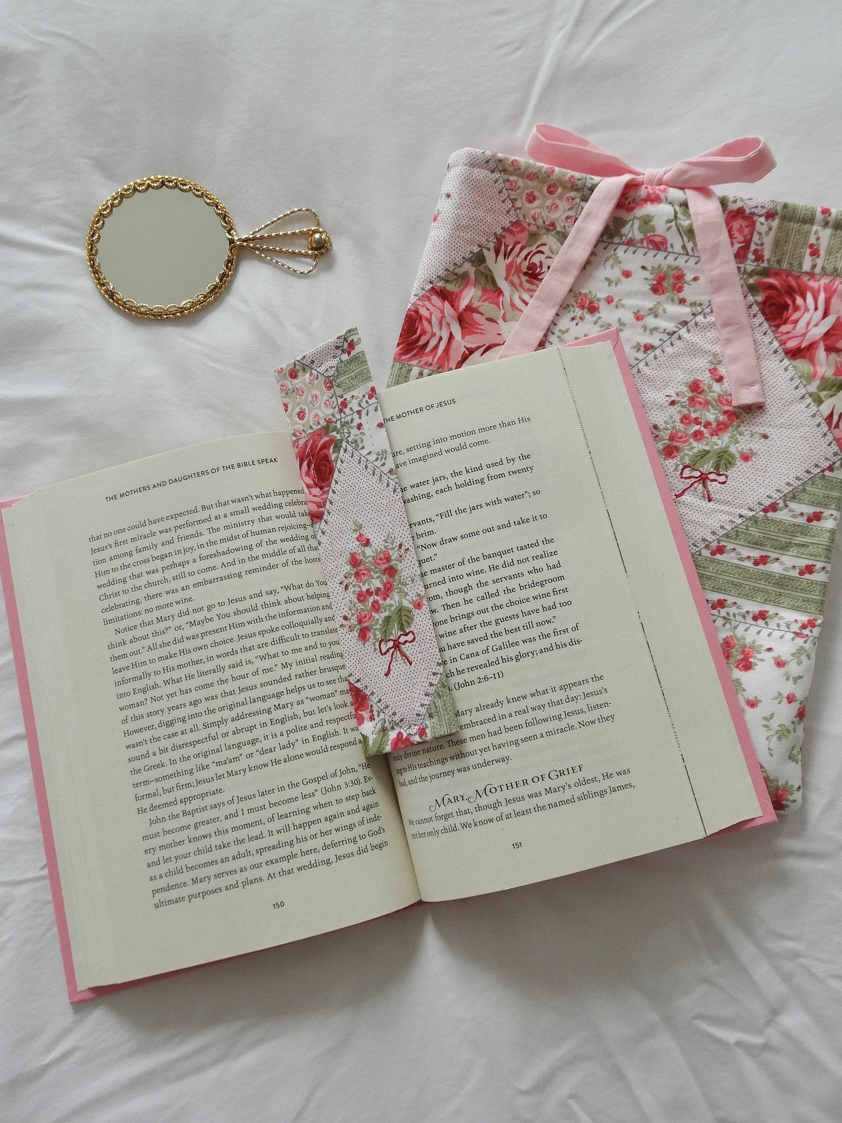 Book Mark - Fabric Book Mark - Coquette Book Mark - Pink Book Mark ...