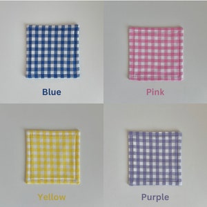 Floral Coaster - Gingham Coaster - Reversible Coaster - Handmade Coaster - Coquette Coaster ...