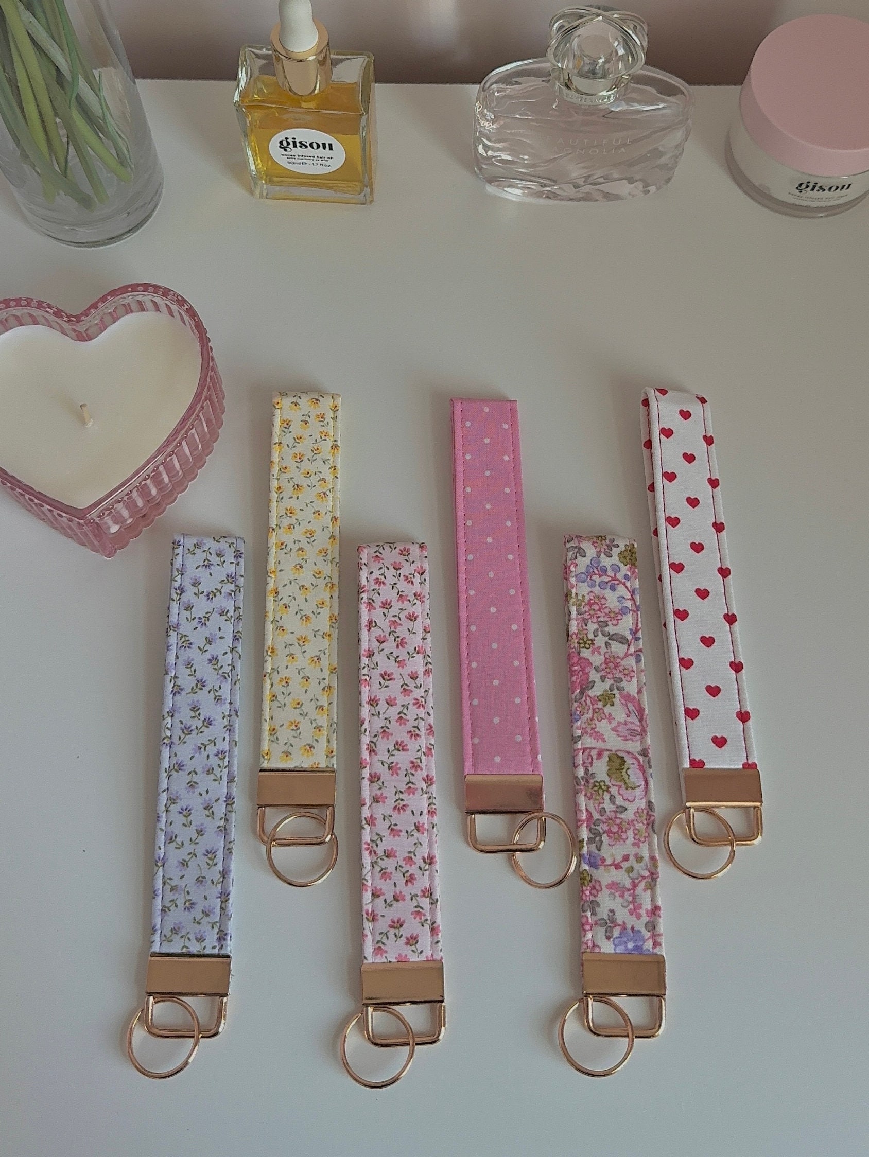 Red Heart Keychain Handmade Keychain Handmade Wristlet Coquette ...