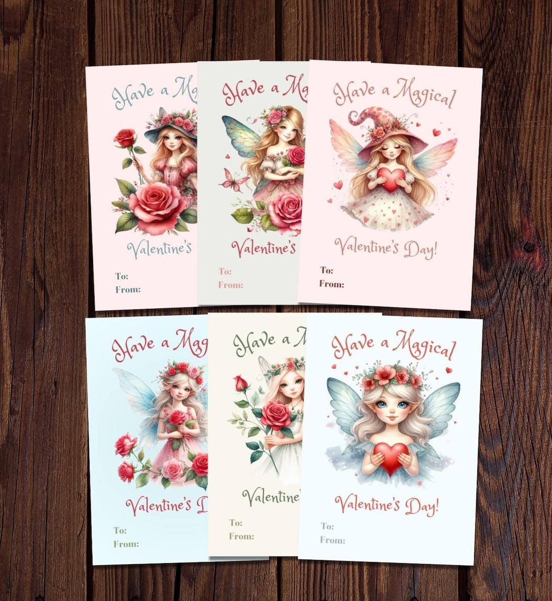 Fairies Printable Valentines Children's Valentines Fairy Valentine ...