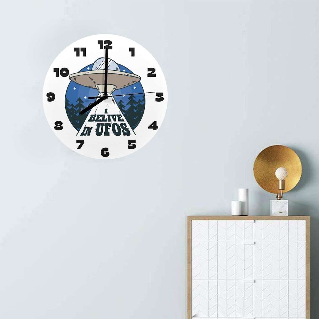 I Believe in Ufos Wall Clock - Space Clock - UFO Clock - Etsy