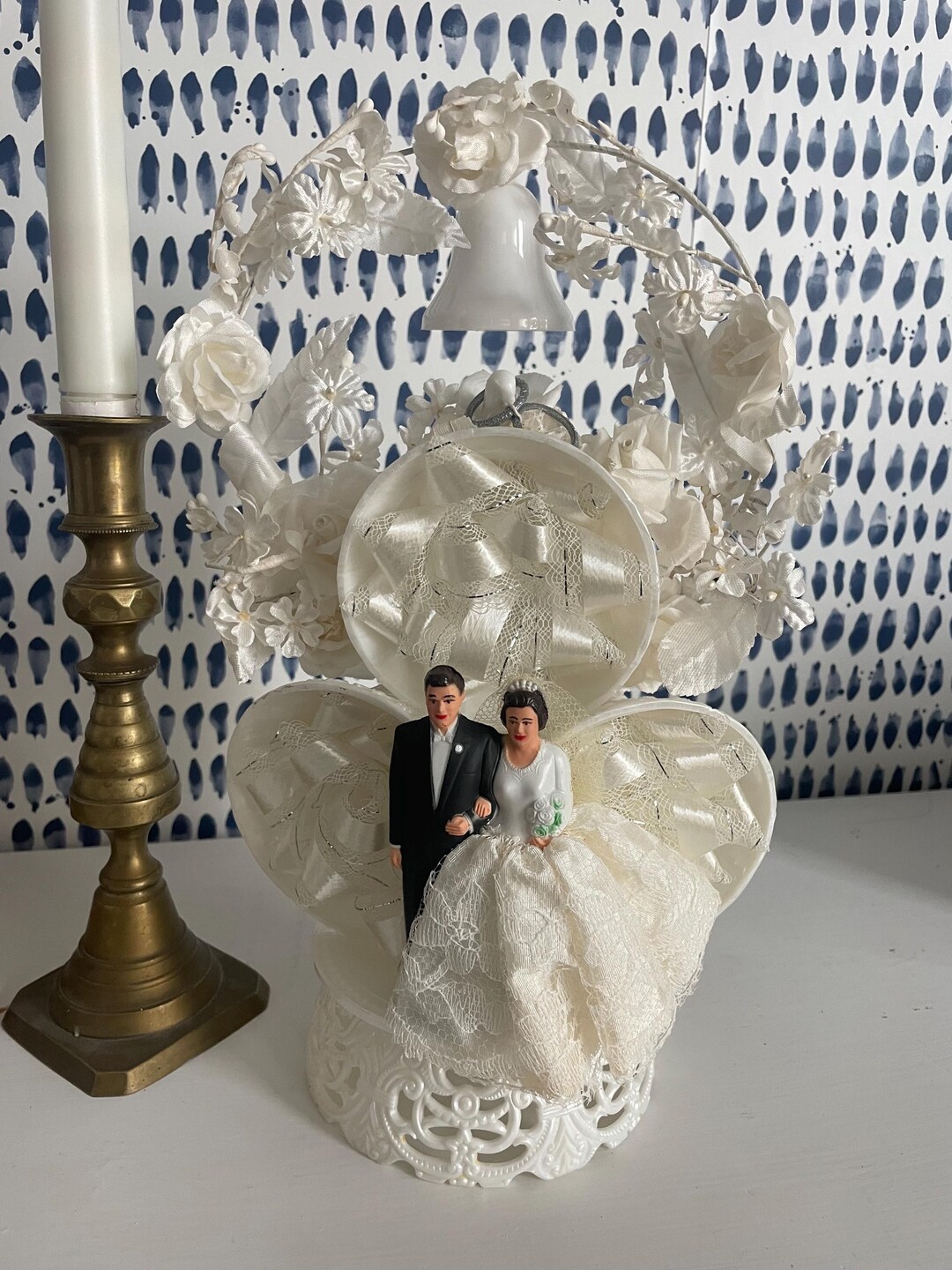 Vintage Wedding Cake Topper Large. MCM. 1950s. Bells. Lace. - Etsy