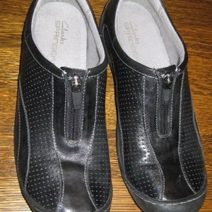 Clark's 'springers', Women's 8, EU 39, Black Leather Shoes With Front ...