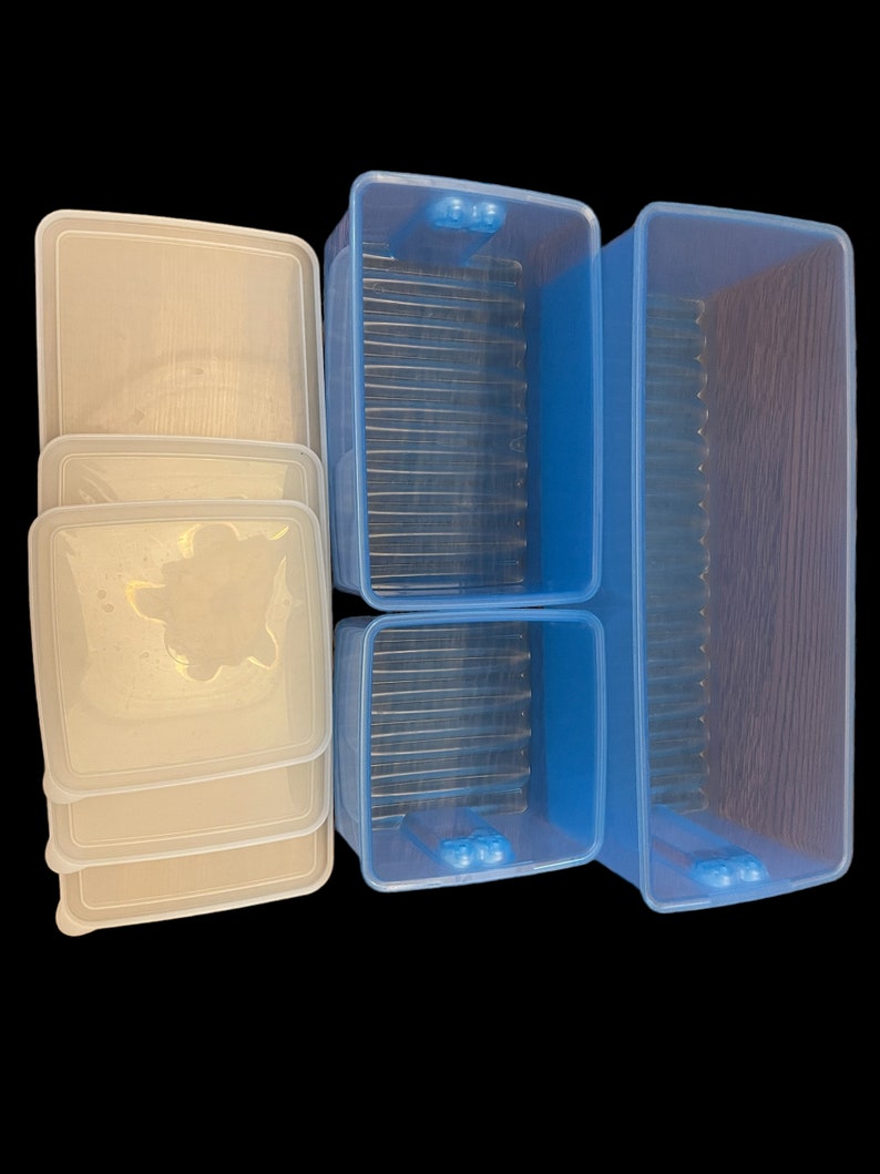 Set of 3 Blue Tupperware Fridgesmart Produce Rectangular Fruit and ...