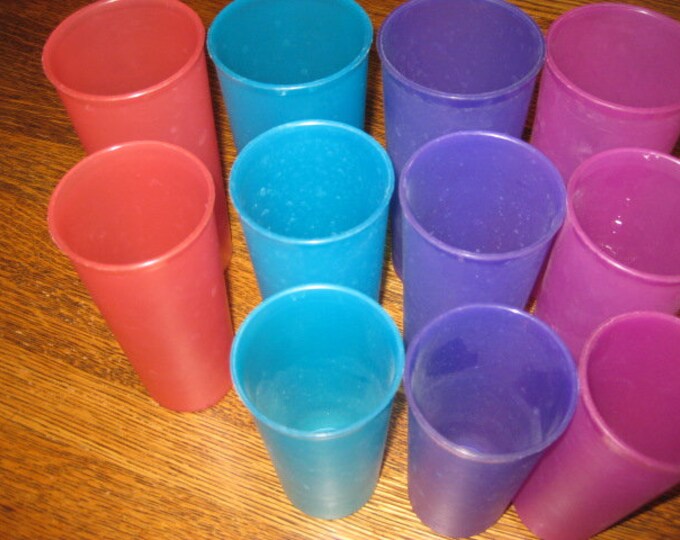 Tupperware 11 Piece Lot! Jewel Colors Nesting Tumblers/plastic Drinking ...