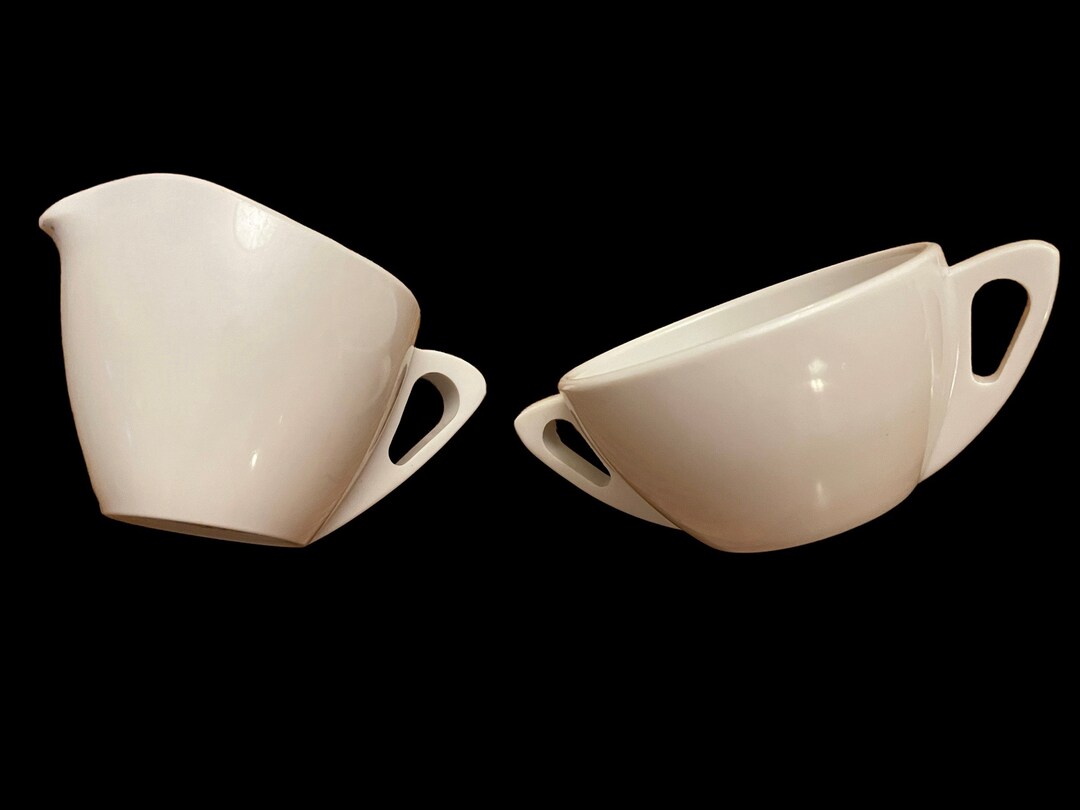 Vintage White Melamine 'prolon Ware' Creamer and Open Sugar Bowl, No ...