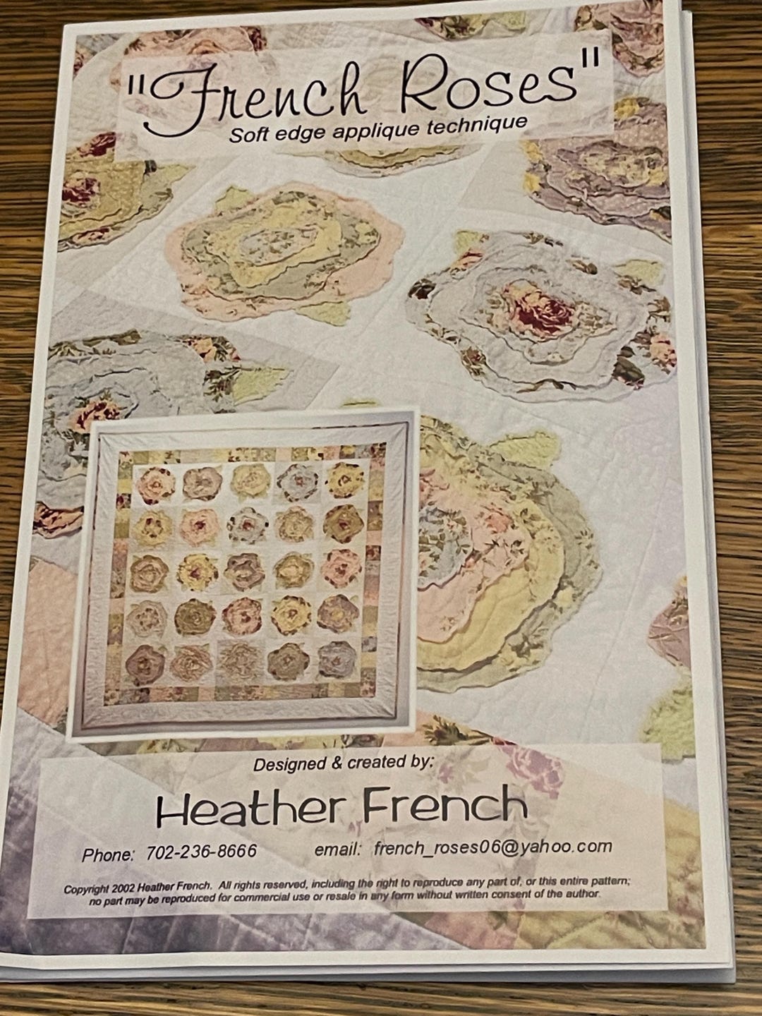 Quilting/soft Edge Applique Pattern: french Roses by Heather French - Etsy