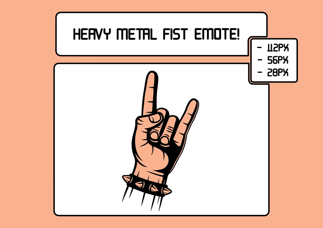Heavy Metal Fist Emote Twitch Emote Discord Emote - Etsy