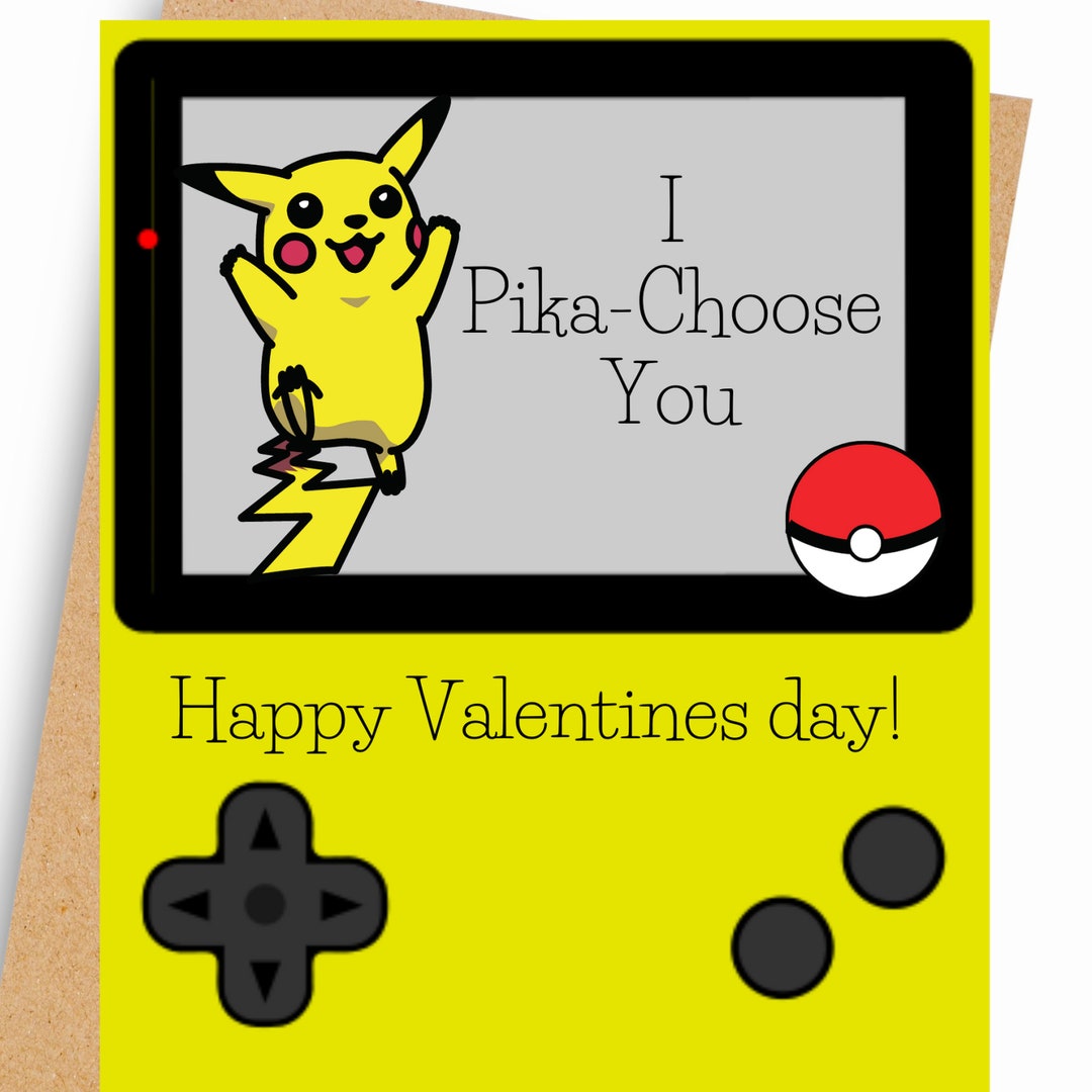 Printable Pokemon Valentines Day Card Instant Digital - Etsy