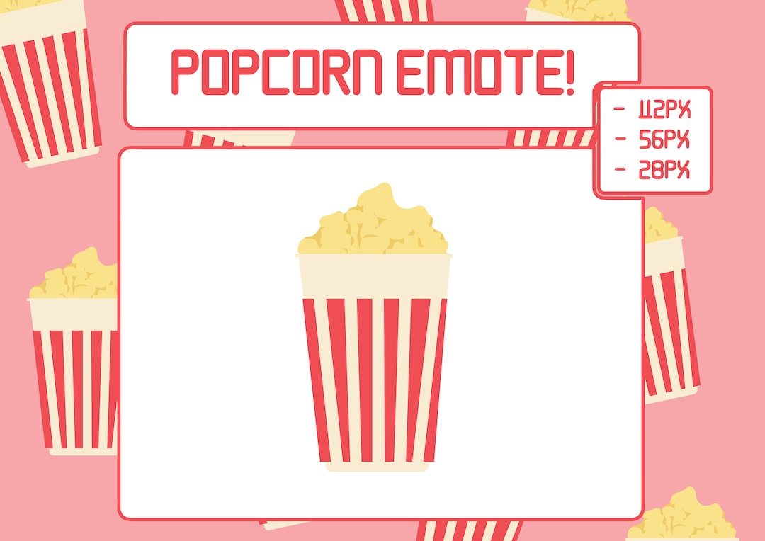 Popcorn Emote Twitch Emote Discord Emote Youtube Emote - Etsy
