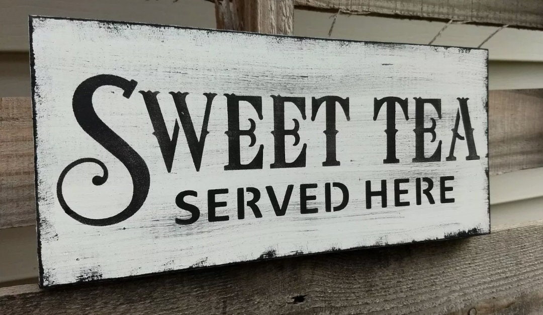 Farmhouse Wood Sign SWEET TEA Home Wooden Rustic Country Kitchen Family ...