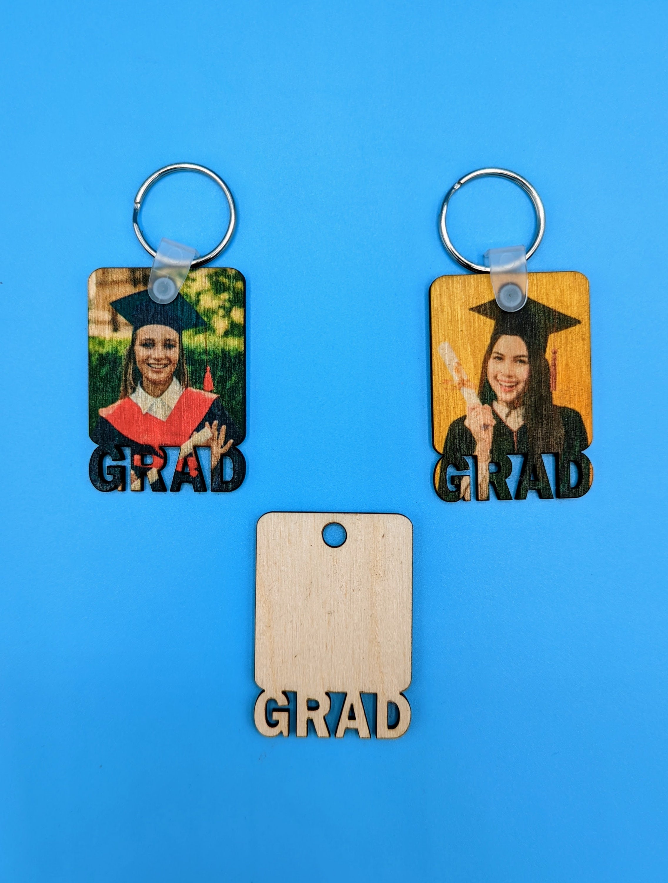 10-pack Polymerized Wood Sublimation Keychain Blanks Mom Dad Grad 2022 ...