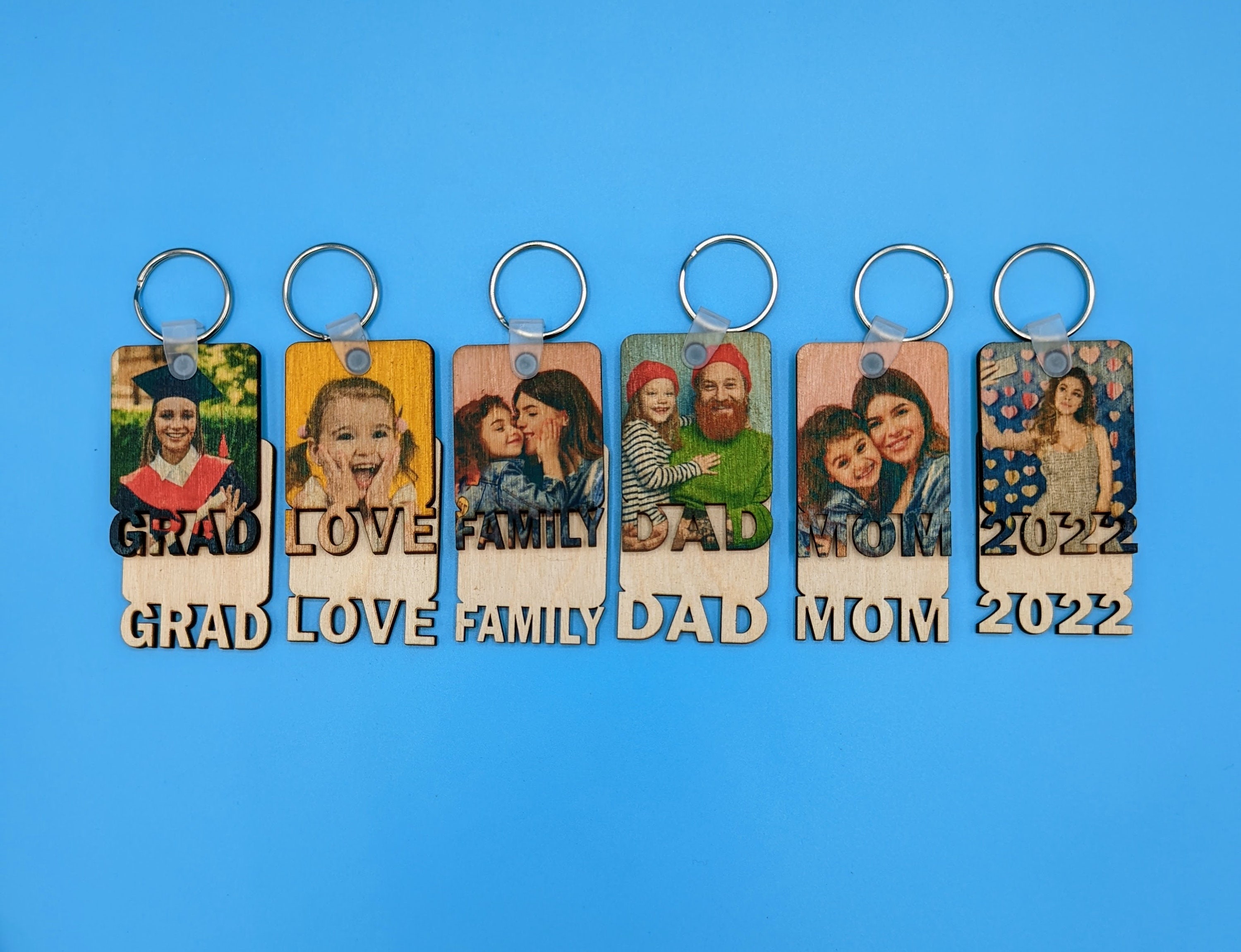 10-pack Polymerized Wood Sublimation Keychain Blanks Mom Dad Grad 2022 ...