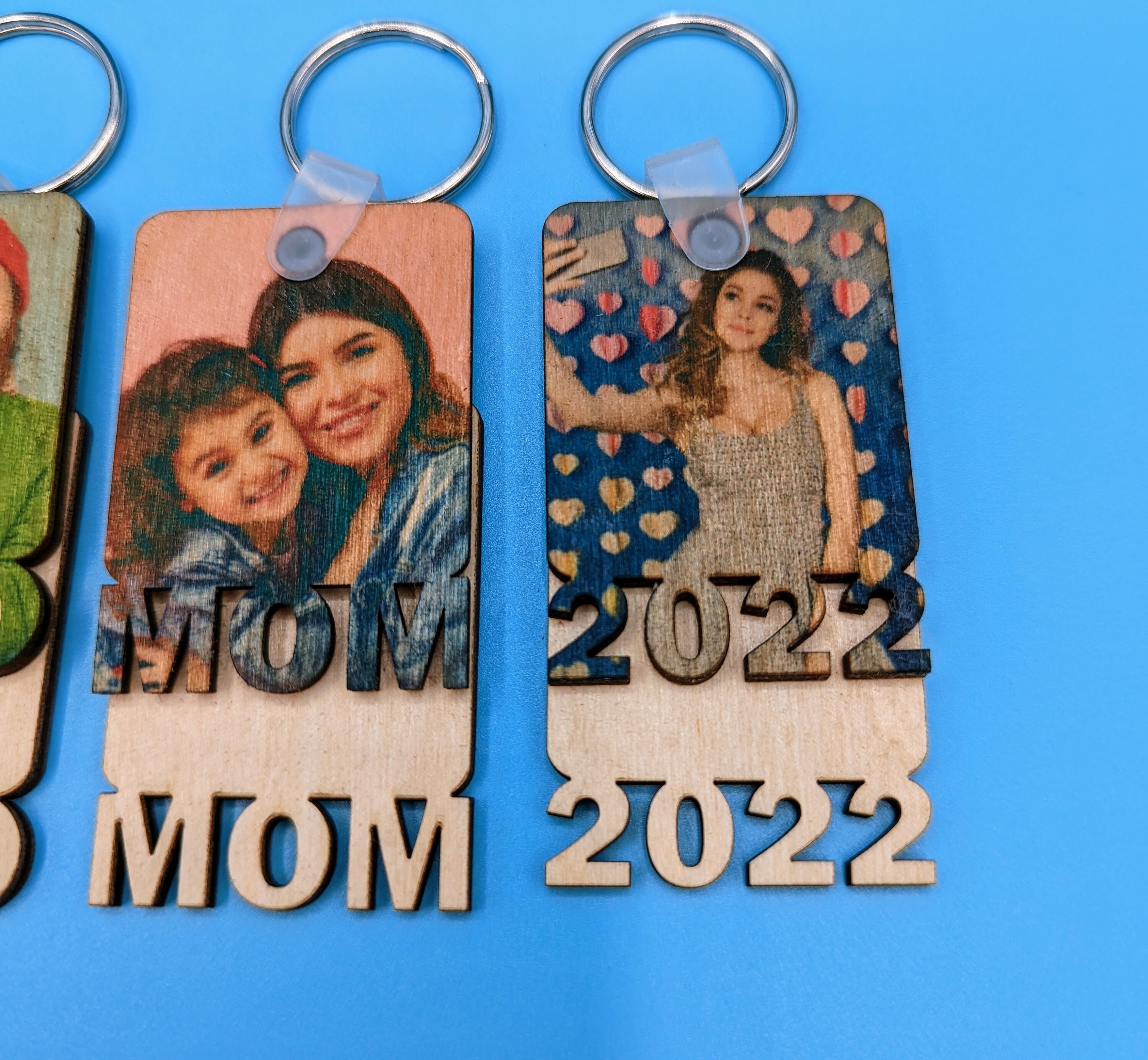 10-pack Polymerized Wood Sublimation Keychain Blanks Mom Dad Grad 2022 ...