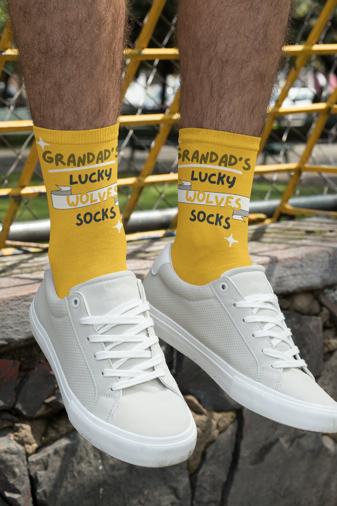 Grandad's Lucky Wolves Socks (team Colours) - Etsy