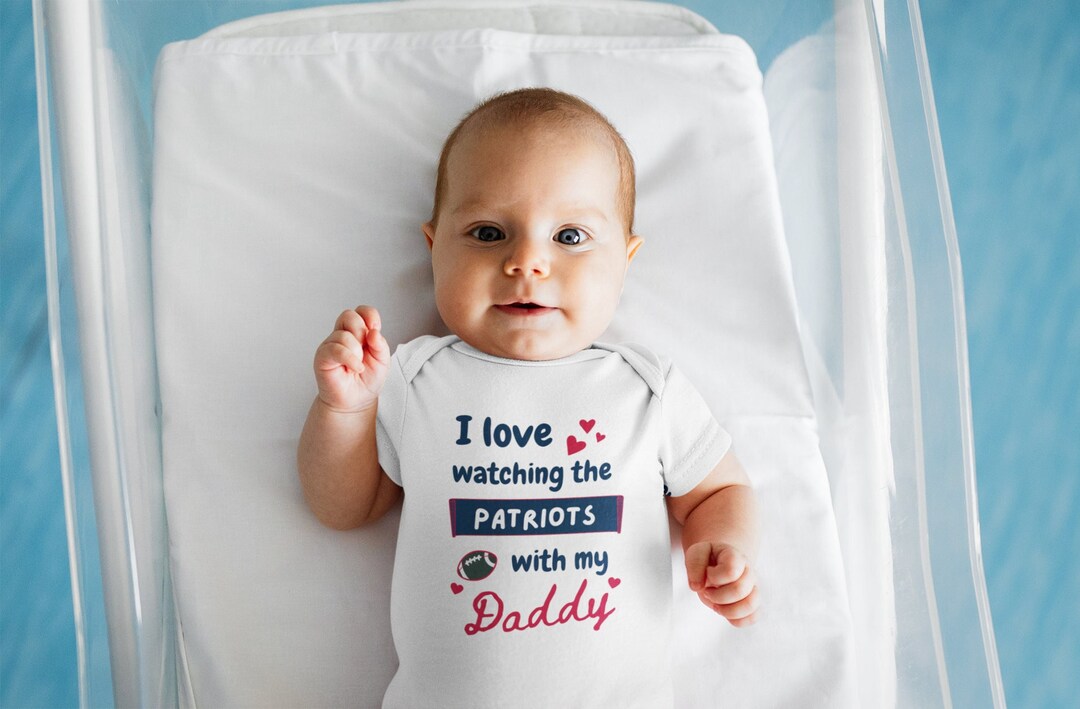 New England Patriots Baby Onesie - I Love Watching the Patriots With ...
