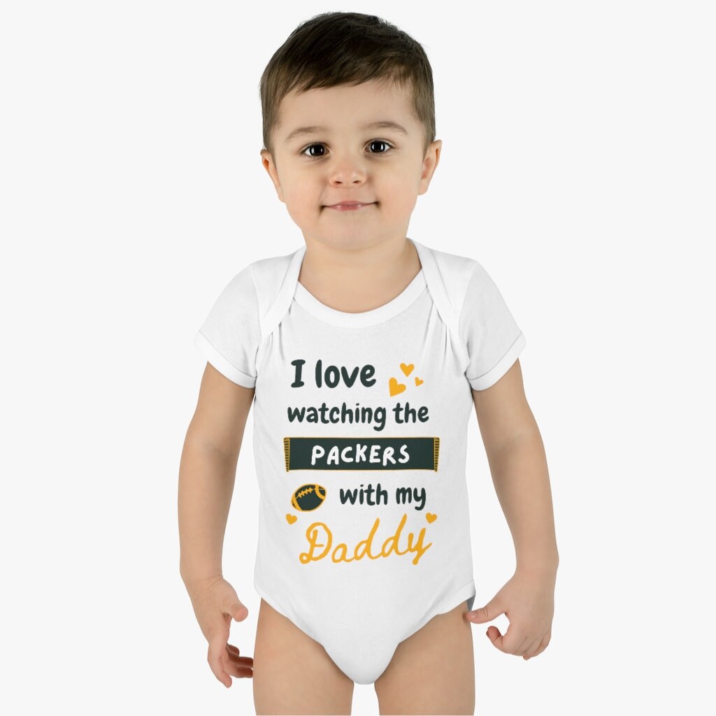 Green Bay Packers Baby Onesie - I Love Watching the Packers With Daddy ...