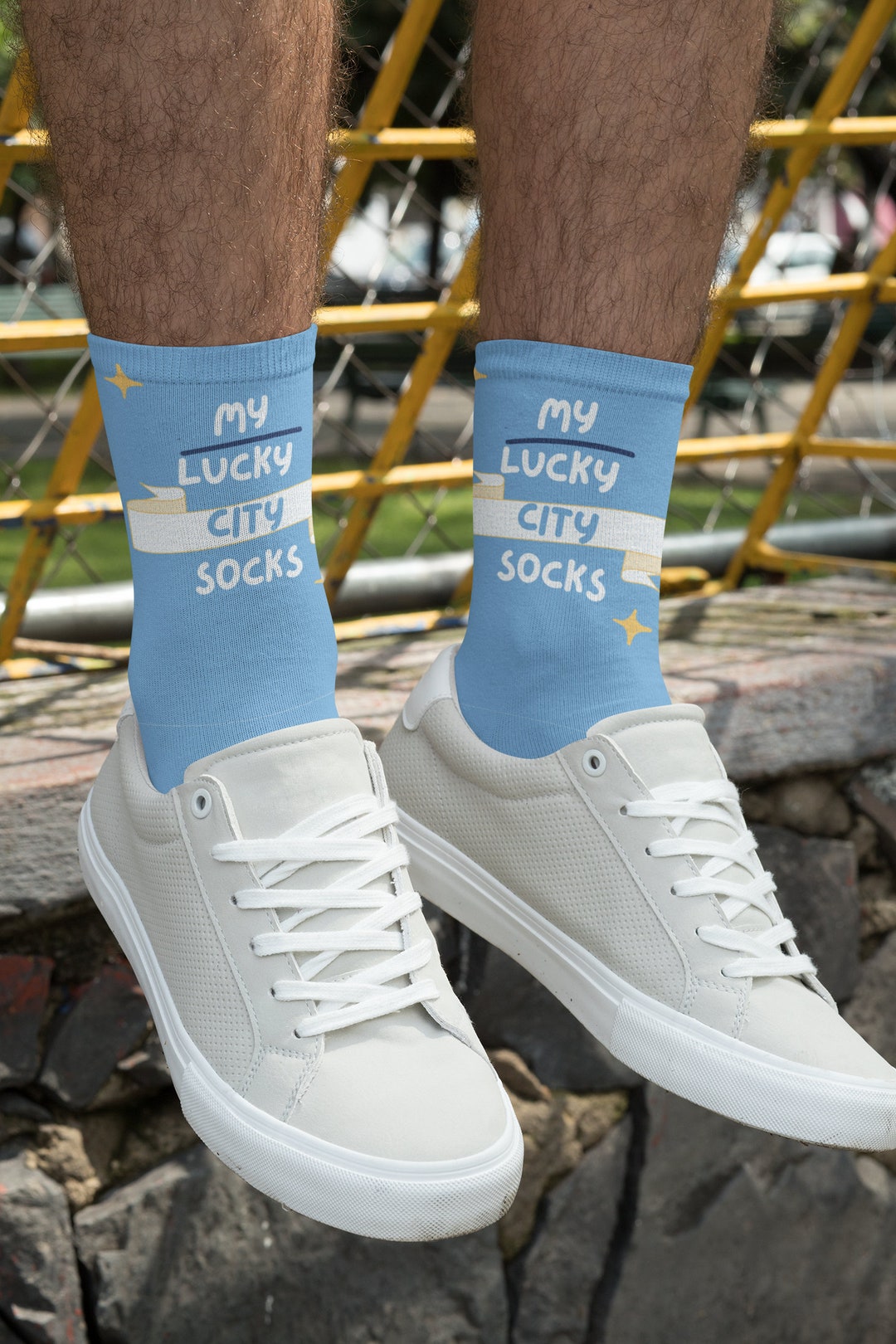 My Lucky Manchester City Socks in Team Colors - Etsy