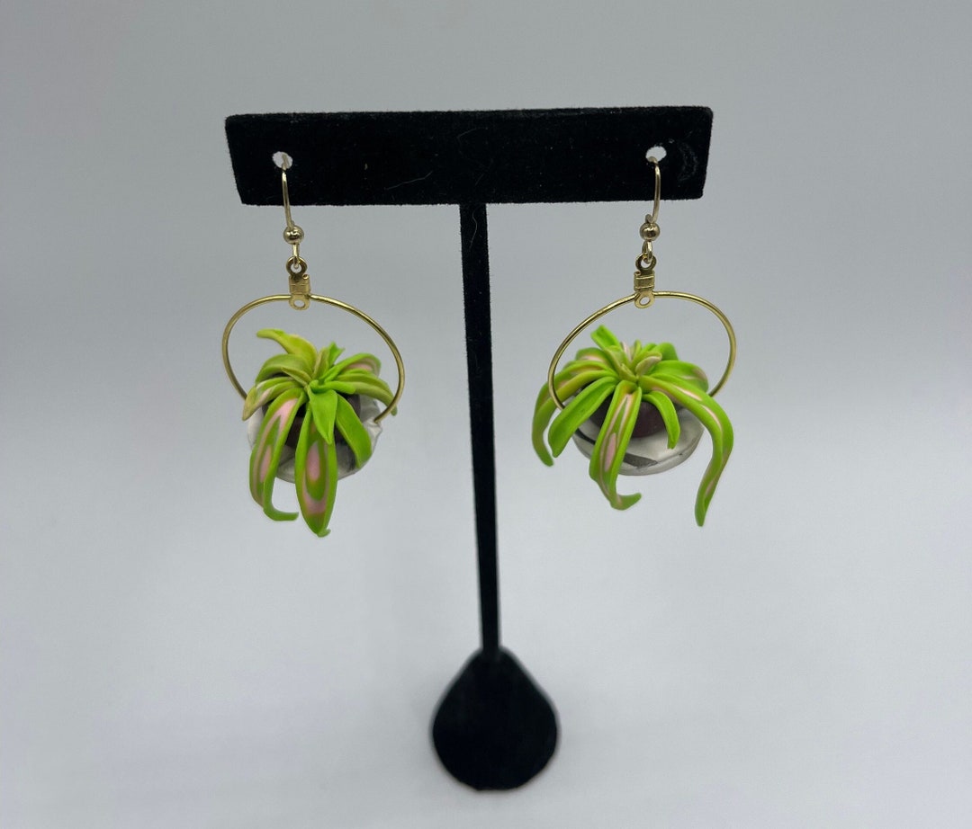 Plant Dangle Earrings, Plant Lover Gift, Boho Style Earrings, Plant in ...