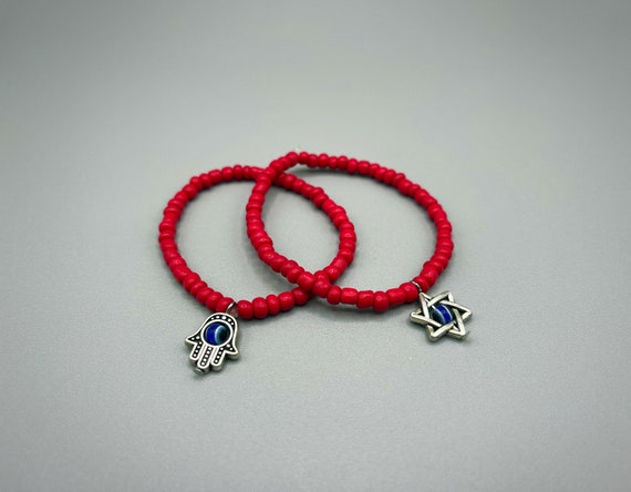 Jewish Kabbalah Red String Bracelet Magen David Star of - Etsy