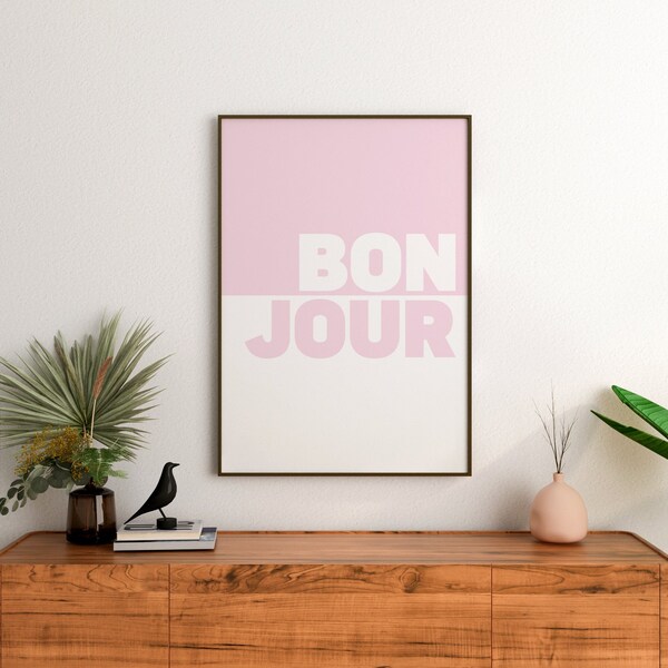 Bonjour Print - Etsy UK