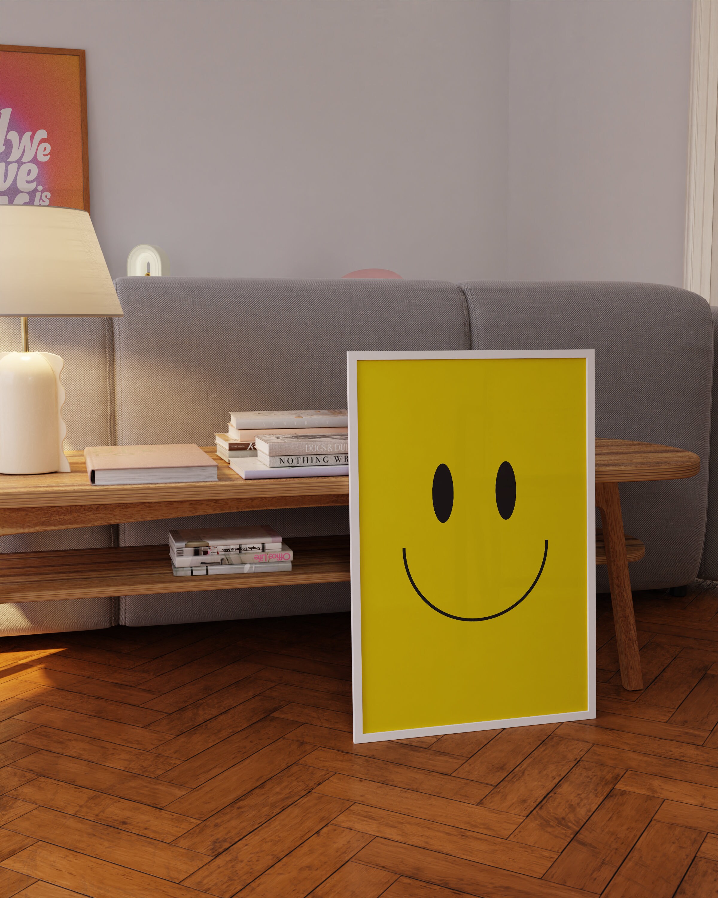 Smiley Face Print 90s Rave Poster Acid House Trippy Art Club Poster ...