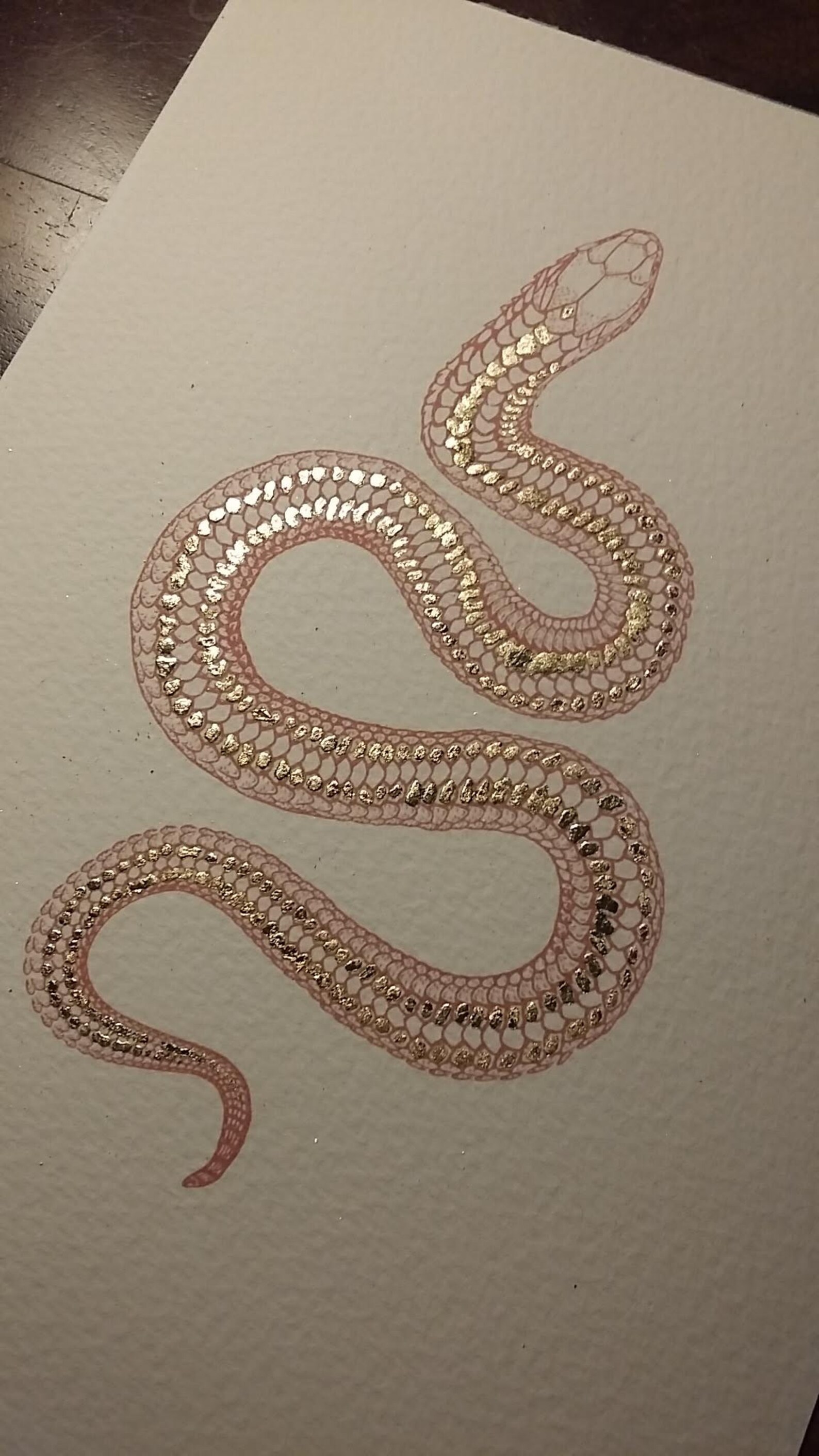 Animalia Red Gilded Snake Art Print A5 UNFRAMED - Etsy