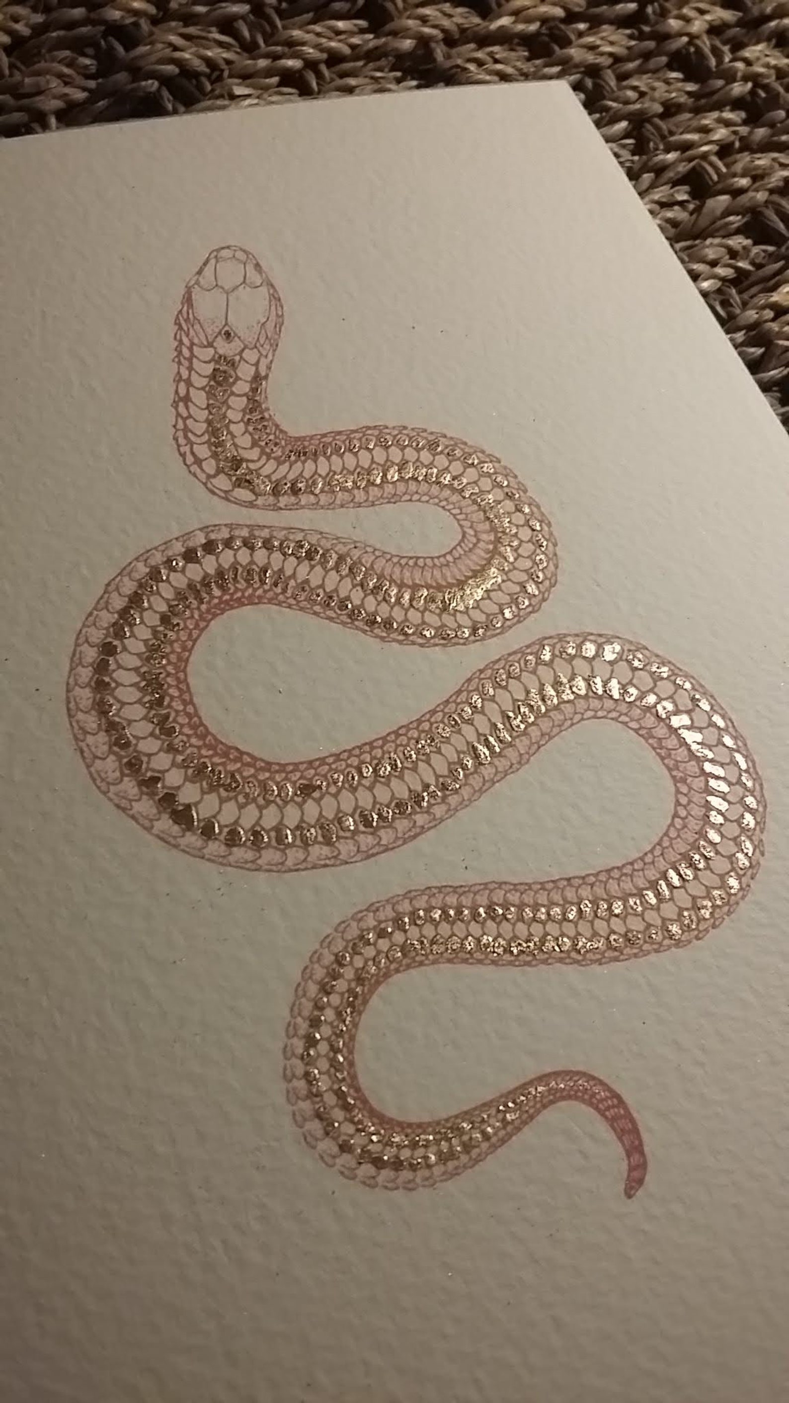 Animalia Red Gilded Snake Art Print, A5, UNFRAMED // Nature Wall Art ...