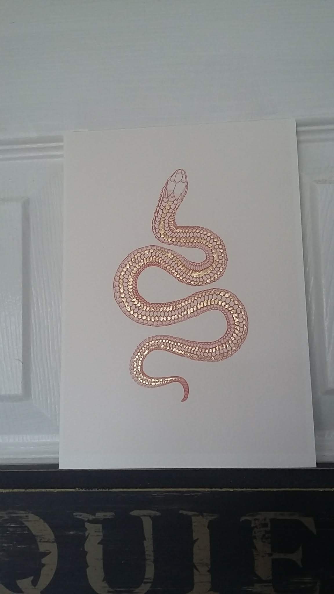 Animalia Red Gilded Snake Art Print A5 UNFRAMED - Etsy