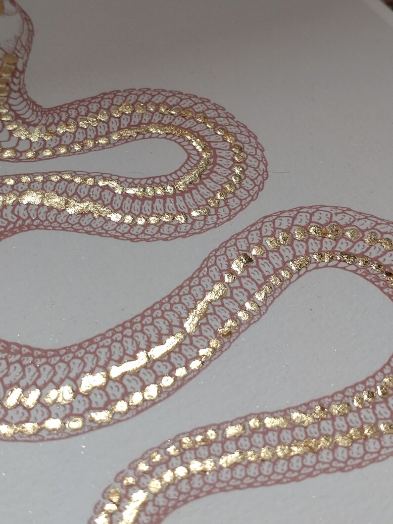 Animalia Red Gilded Snake Art Print, A5, UNFRAMED // Nature Wall Art ...