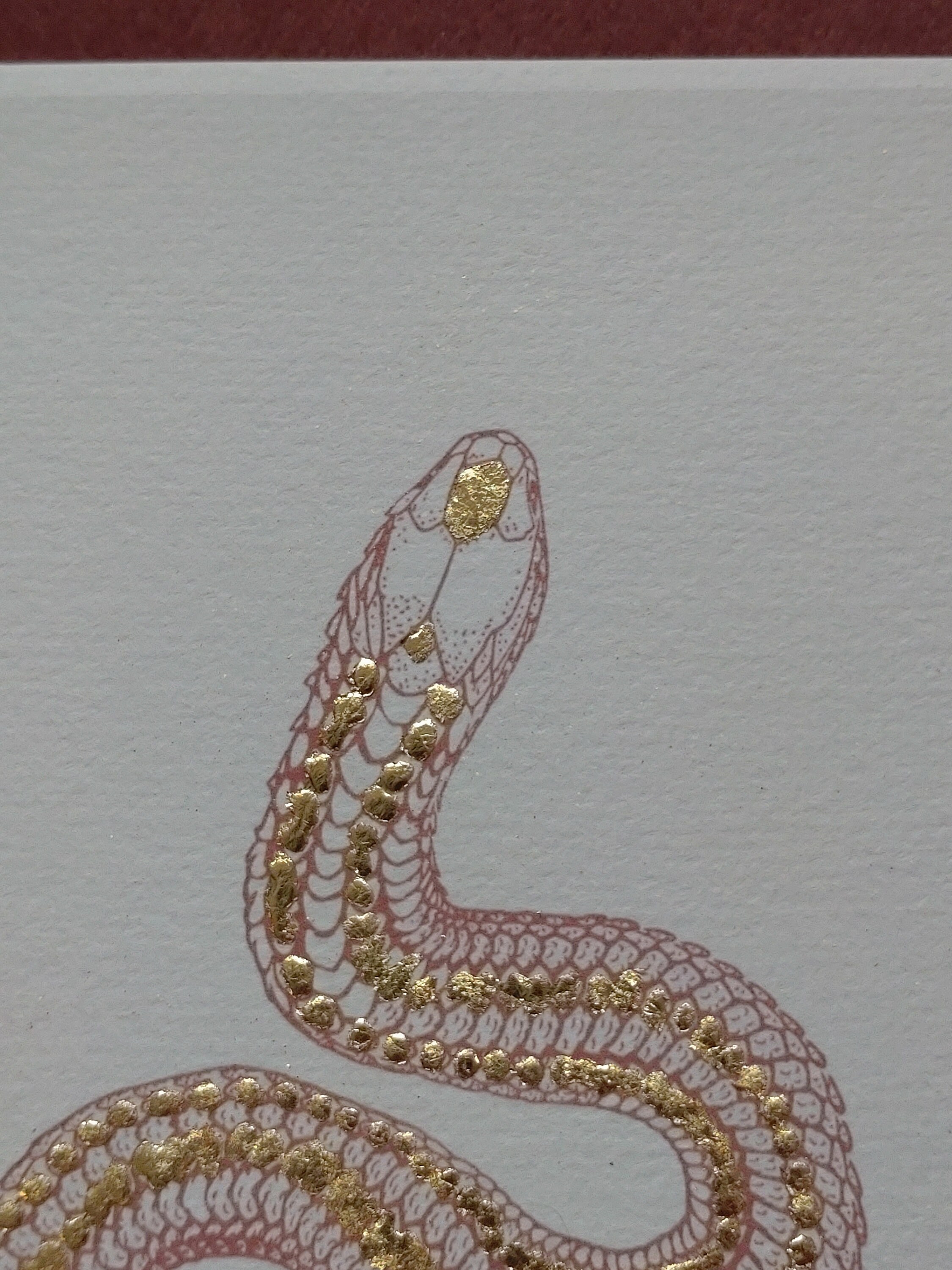Animalia Red Gilded Snake Art Print, A5, UNFRAMED // Nature Wall Art ...