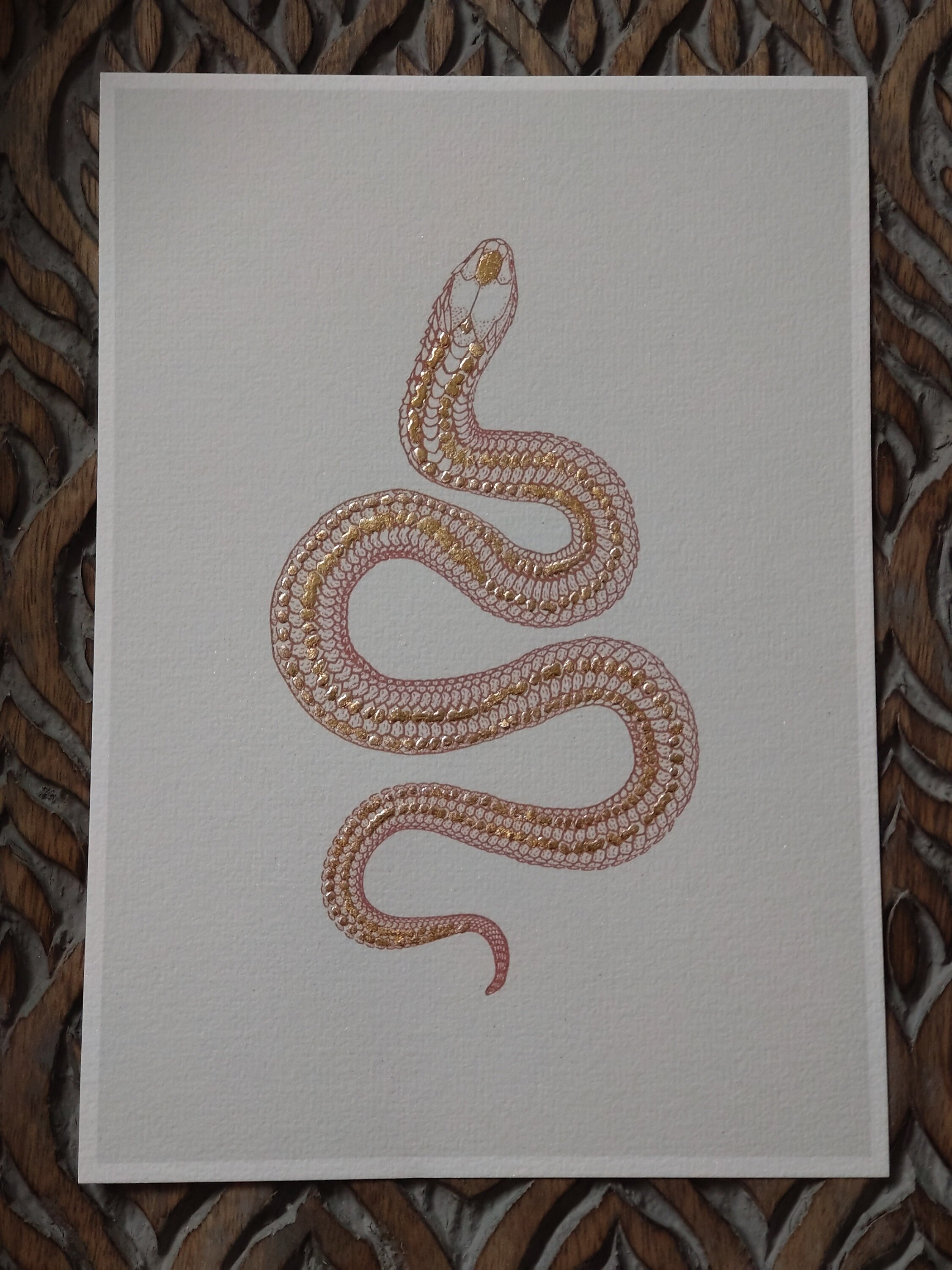 Animalia Red Gilded Snake Art Print, A5, UNFRAMED // Nature Wall Art // Reptile Wall Decor - Etsy