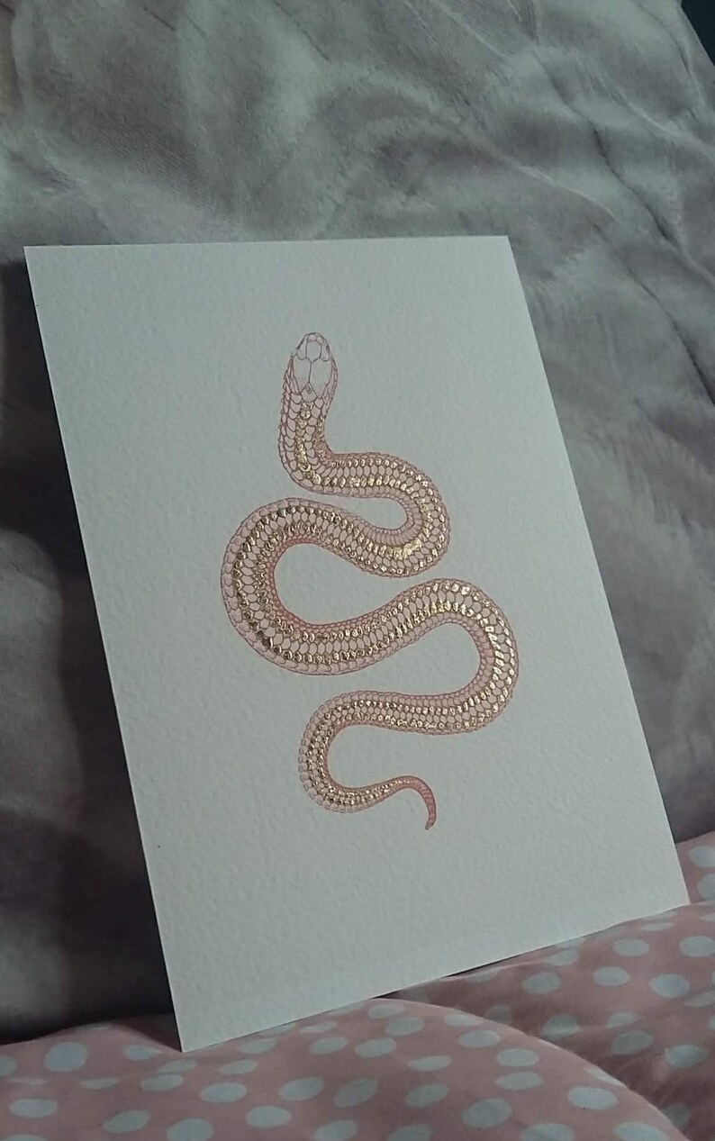 Animalia Red Gilded Snake Art Print A5 UNFRAMED - Etsy