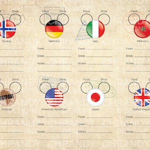 PRINTABLE PDF - Drinking and Eating Around the World Showcase Passport ...
