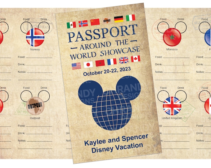 PRINTABLE PDF - Drinking and Eating Around the World Showcase Passport ...